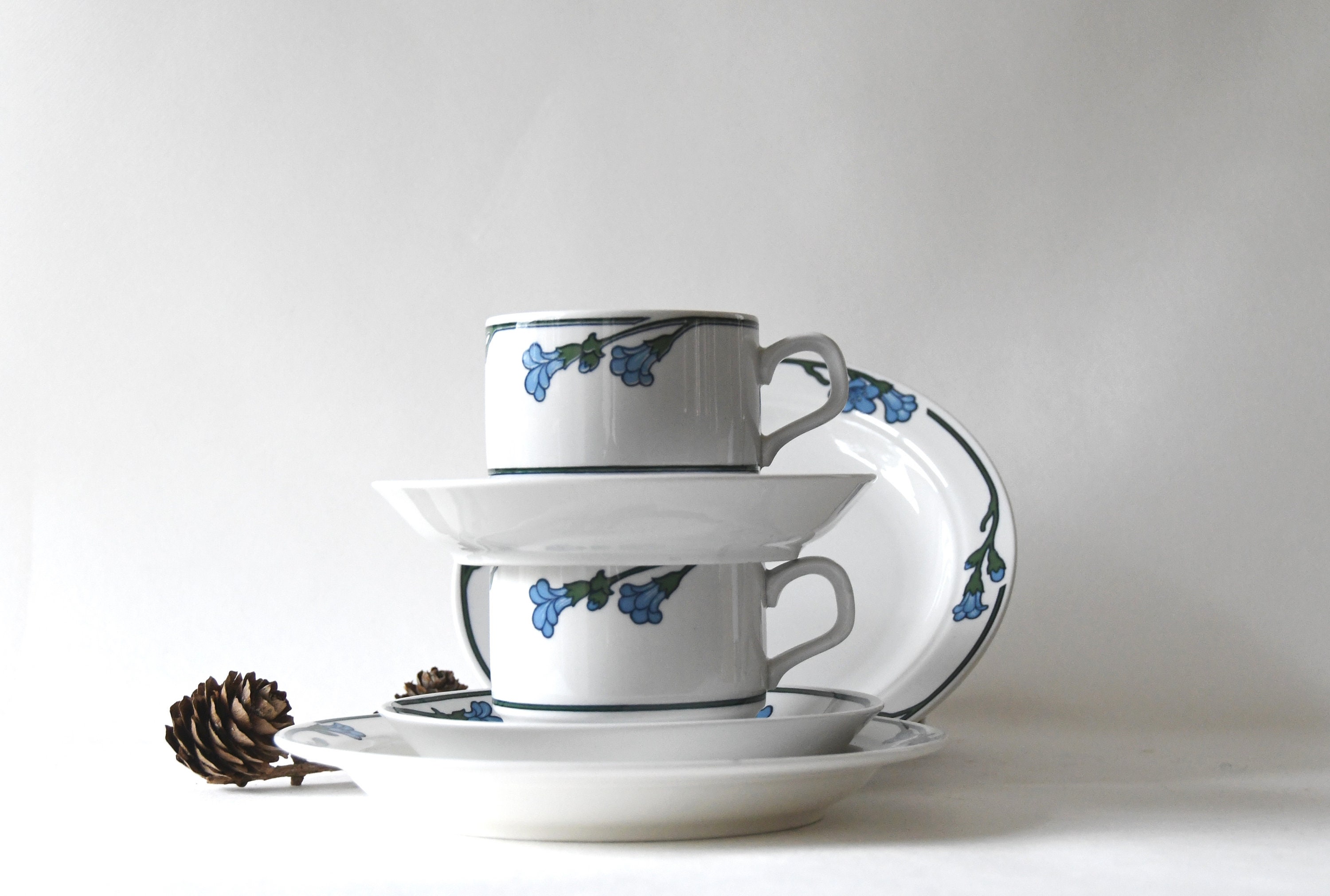 Rorstrand Ingrid. Pair Coffee Trio Sets. Design by Jackie | Etsy