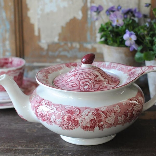 Transferware Teapot - Etsy