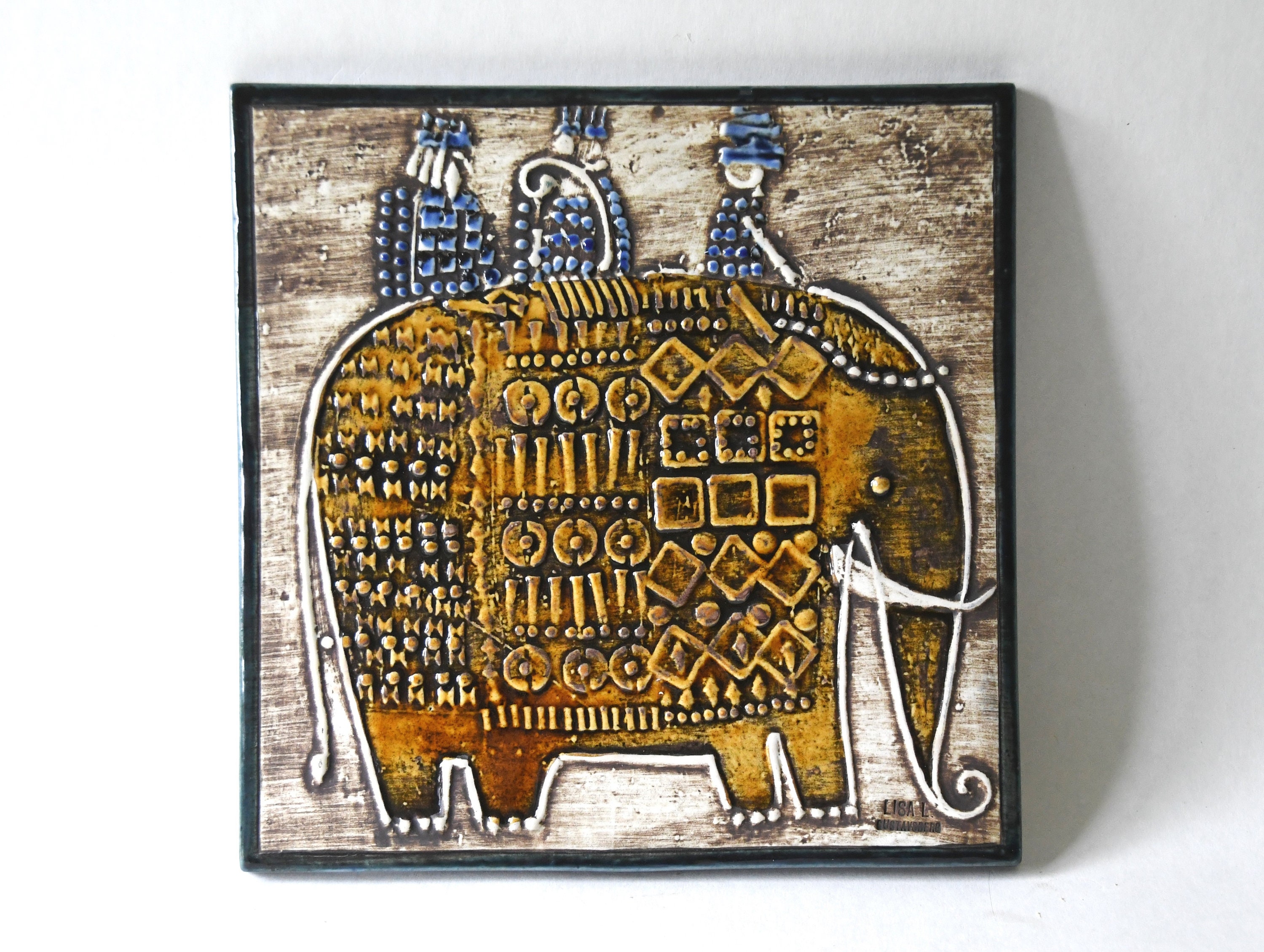 Beautiful Lisa Larson ELEPHANT Tile. Wall Plaque Gustavsberg - Etsy
