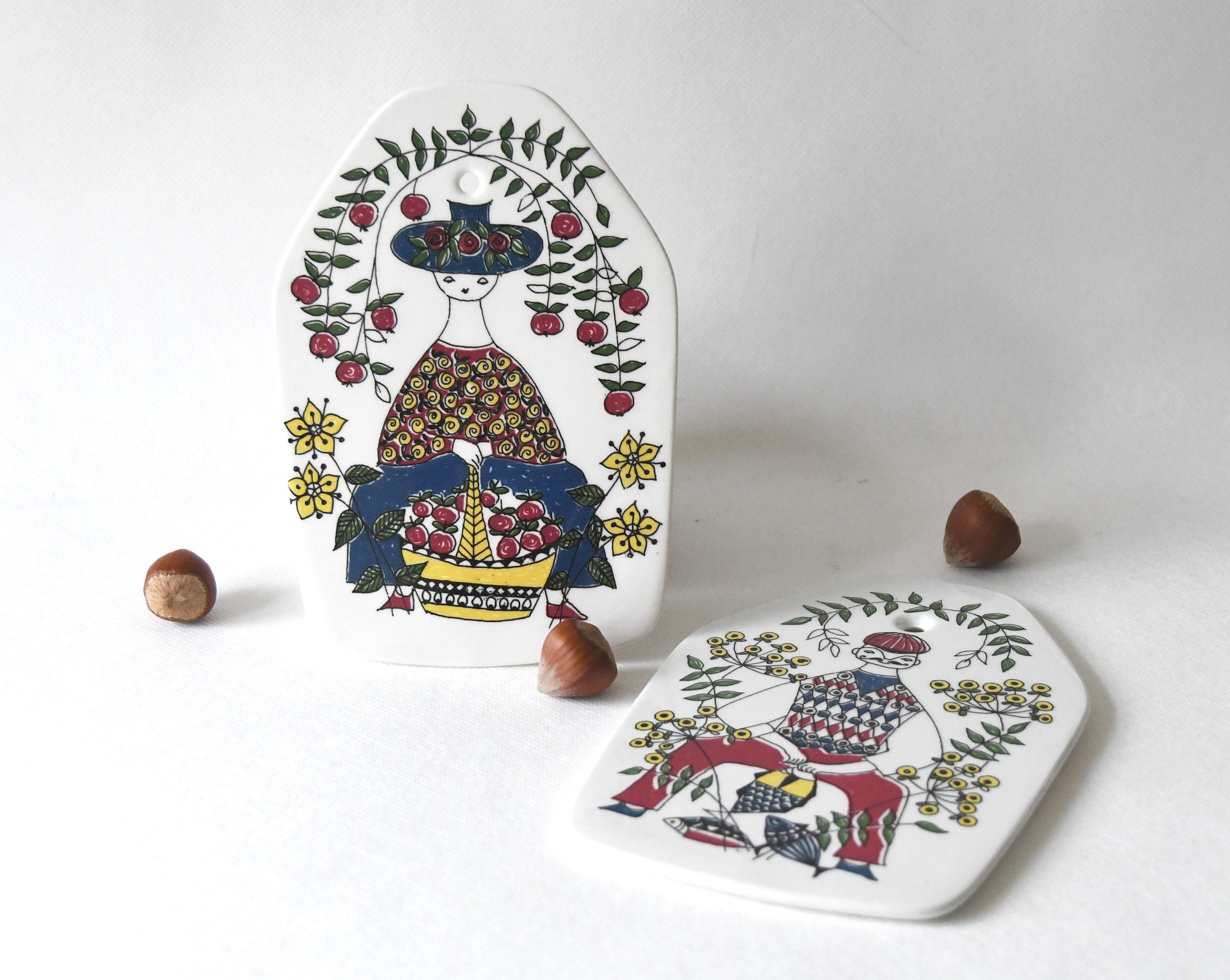 Figgjo TURI Trivets by Turi Gramstad Oliver. Stavangerflint Norway. Two ...