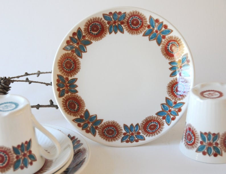 Figgjo Flint. Four Midcentury Plates. ASTRID Cake Plates by | Etsy