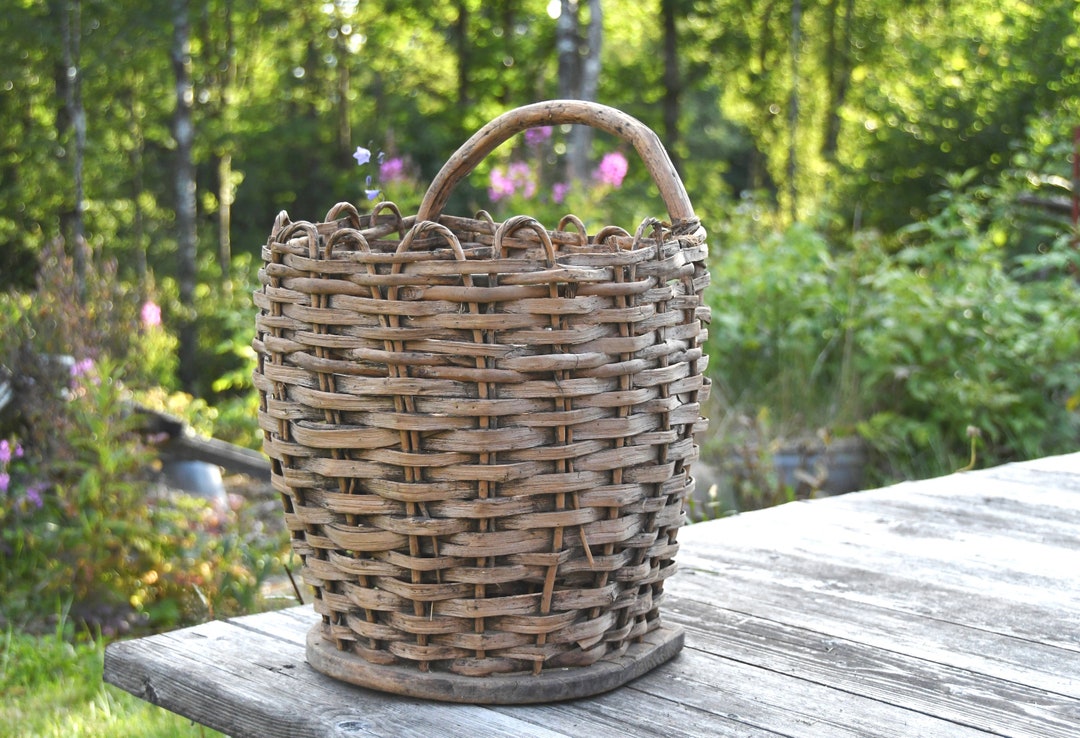 Norwegian Birch Rooth Basket. Antique Farmhouse Decor. Traditional ...