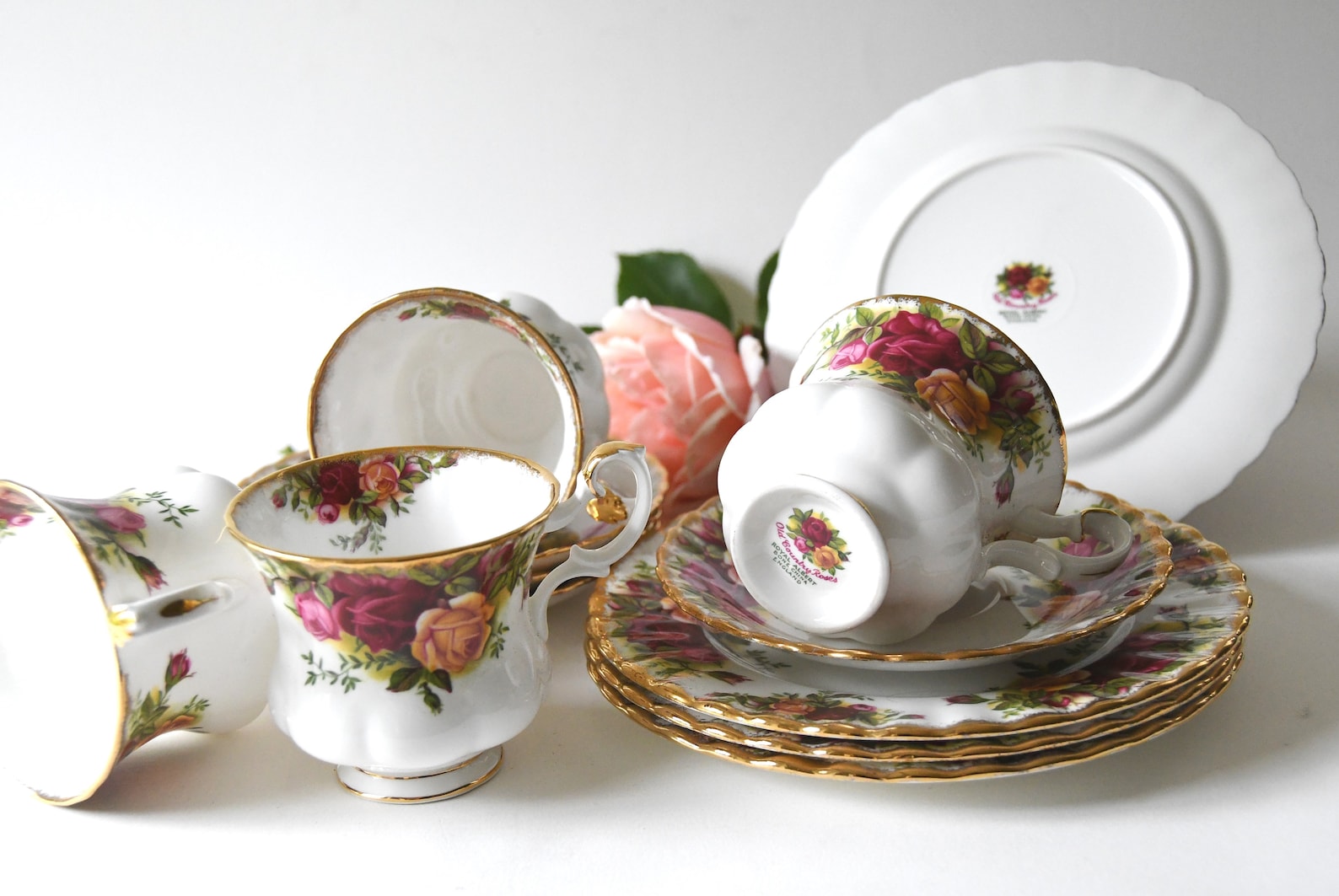 Royal Albert. Old Country Roses. Set of Four Coffee Trio. Cup - Etsy