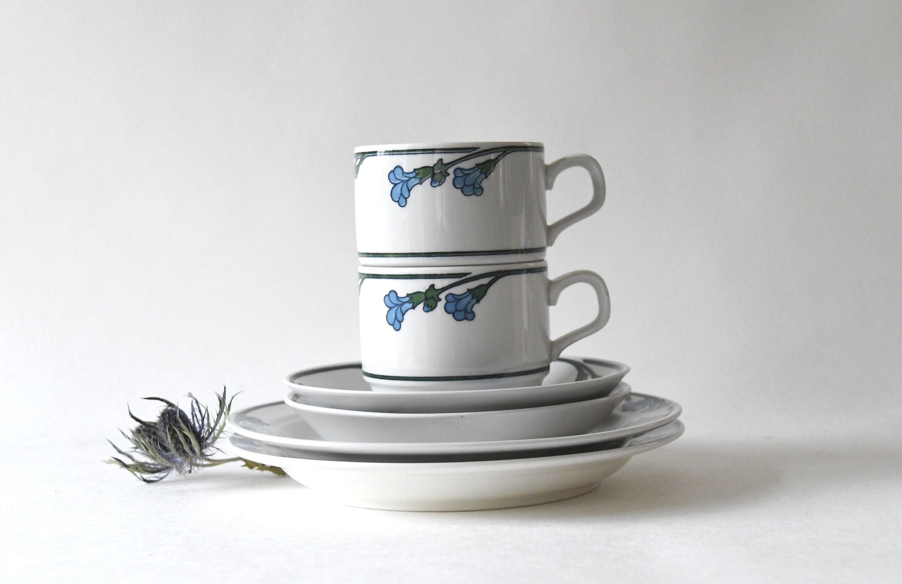 Rorstrand Ingrid. Pair Coffee Trio Sets. Design by Jackie | Etsy