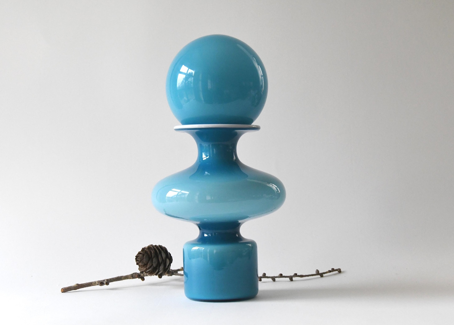 Holmegaard Denmark. Blue Palet / Carnaby Vase With Ball. Danish Design ...