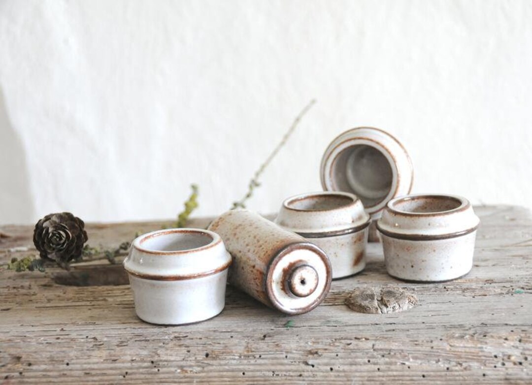 4+1 STOGO Denmark, Set of 4 Egg Cups and 1 Salt Shaker. Danish Modern ...