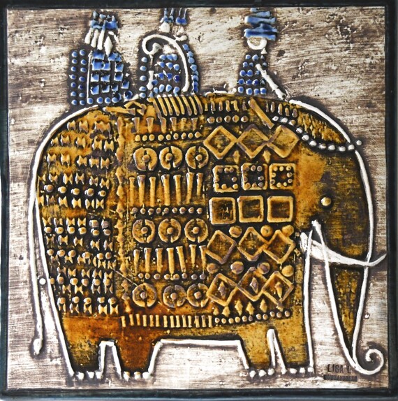 Beautiful Lisa Larson ELEPHANT Tile. Wall Plaque Gustavsberg - Etsy