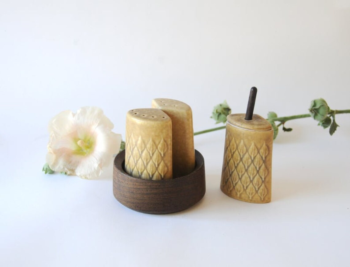 Danish Modern Cruet Set in Wengé Bowl. Quistgaard Relief. - Etsy