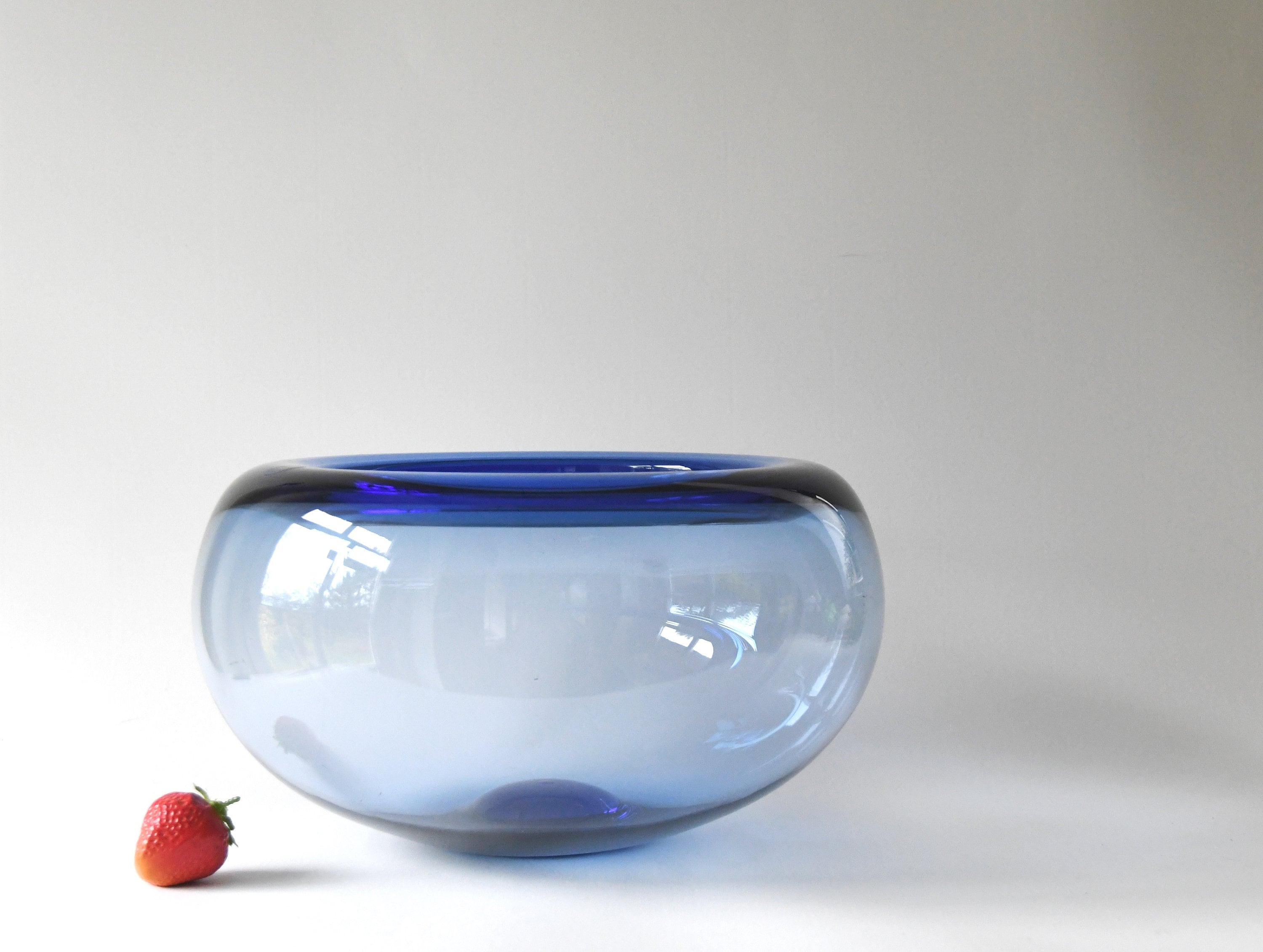 Dining & Serving Home & Living Denmark Mid Century Set of 2 Holmegaard Thin Blue Glass Bowls by ...