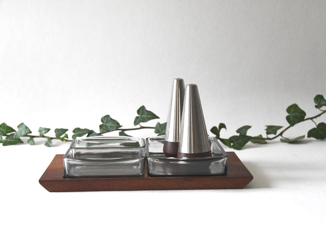 Danish Teak Serving Tray With Salt & Pepper. Rosewood by Lone Sachs ...