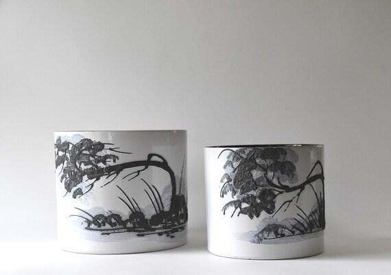 German Pottery Modernist Plant pots Vintage Decor West germany Marei ...