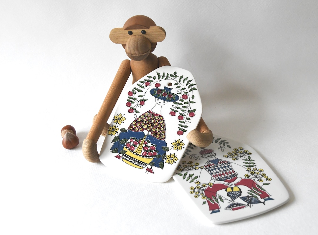 Figgjo TURI Trivets by Turi Gramstad Oliver. Stavangerflint Norway. Two ...