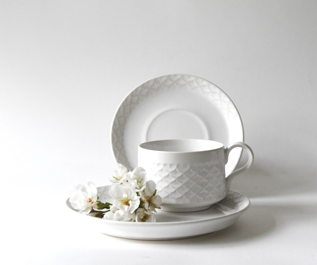Quistgaard Cordial White. Teacup Saucer and Plate. Danish Design ...