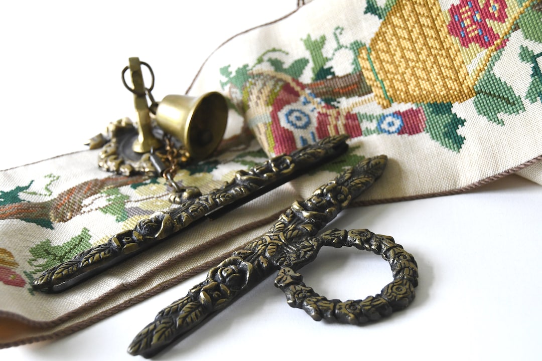 Embroidery Hanger. Bell Pull With Bell. Danish Hardware Bar for Cross ...