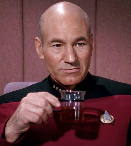 2 Bodum Captain Picard Earl Grey Tea Cups 1980s Galaxy, Star Trek: the ...
