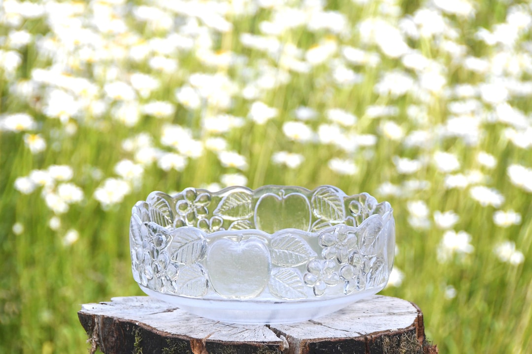 Lisa Larson Crystal Bowl, Fruit & Berries Design, Royal Krona Sweden - Etsy