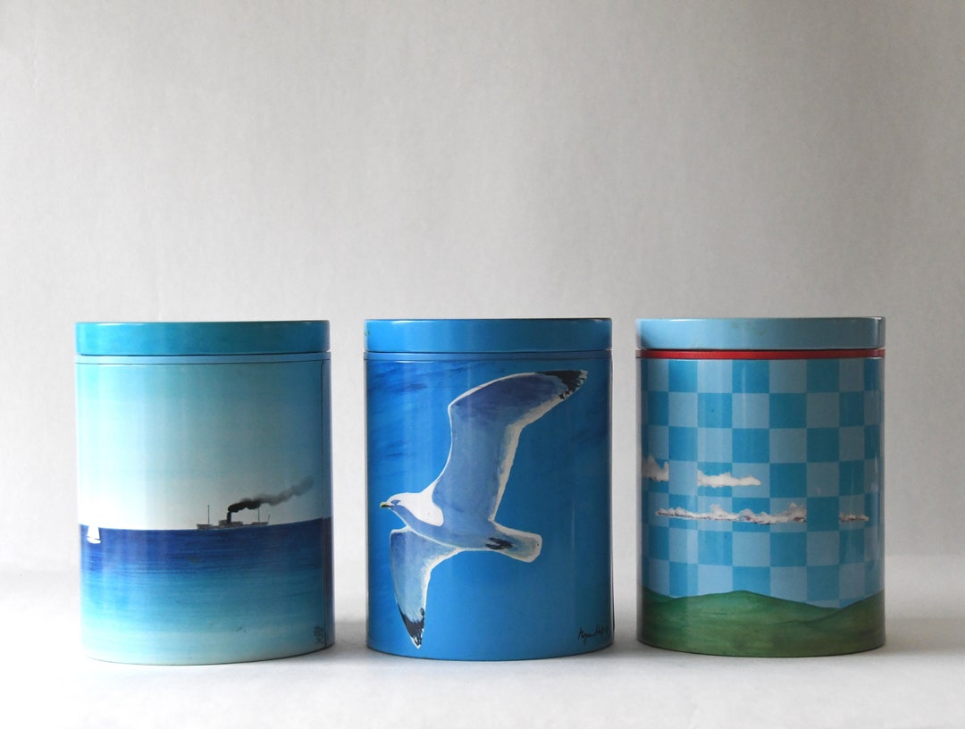 Danish IRMA Tin Modern Coffee Canister. Contemporary Art Illustrations ...