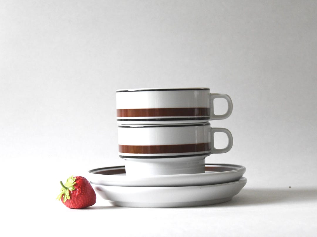 2 X Sports Tea Set. Scandinavian Modern. Retro Stripes, Tea Cup and ...