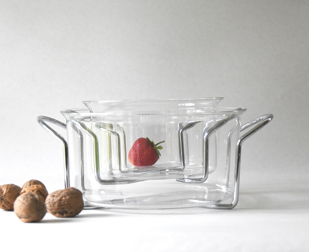 3 X Modern Scandinavian Kitchenware. HOT POTS From Bodum. Glass Bowl ...