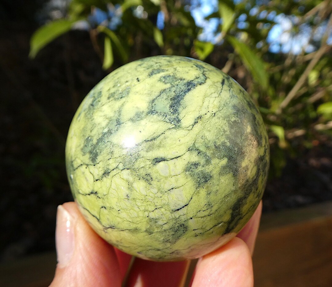 Serpentine Sphere, 53 Mm Polished Serpentine Sphere, Serpentine Ball ...