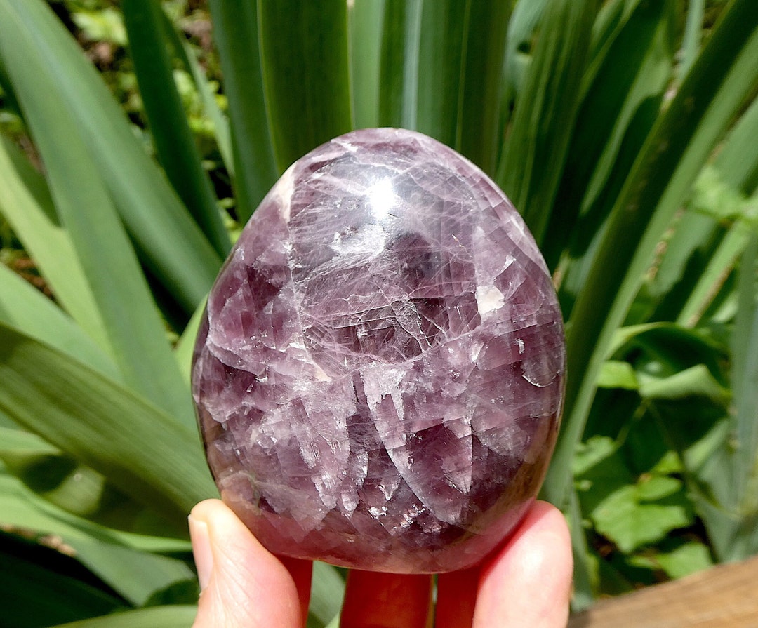 Purple Anhydrite Free Form, Polished Silver Flash Anhydrite Crystal ...