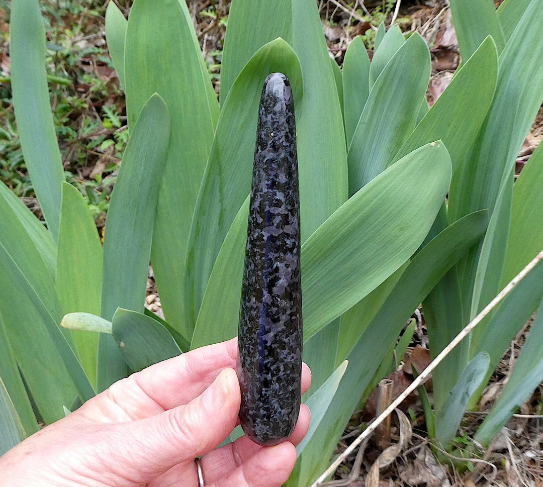 Indigo Gabbro Massage Wand, Mystic Merlinite Wand, Polished Mystic ...