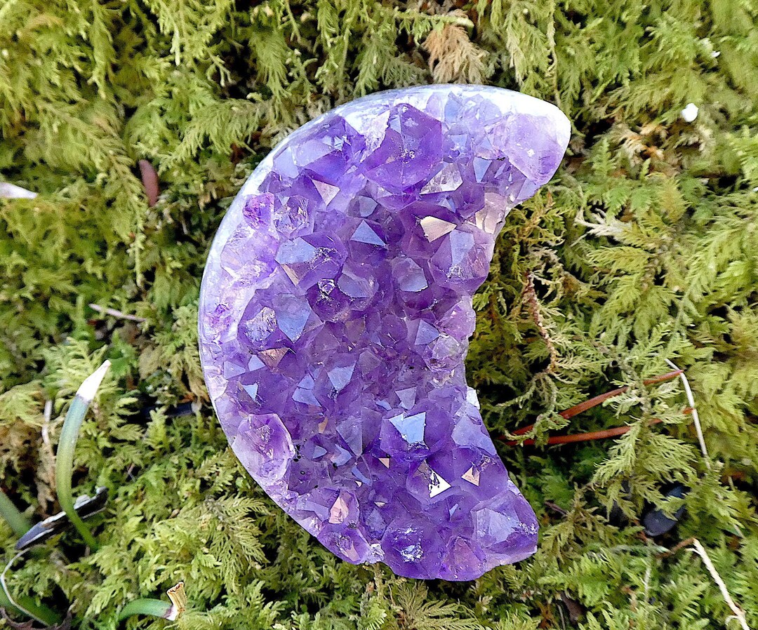 Amethyst Moon Carving, Amethyst Crystal Moon, Druzy Moon - Etsy