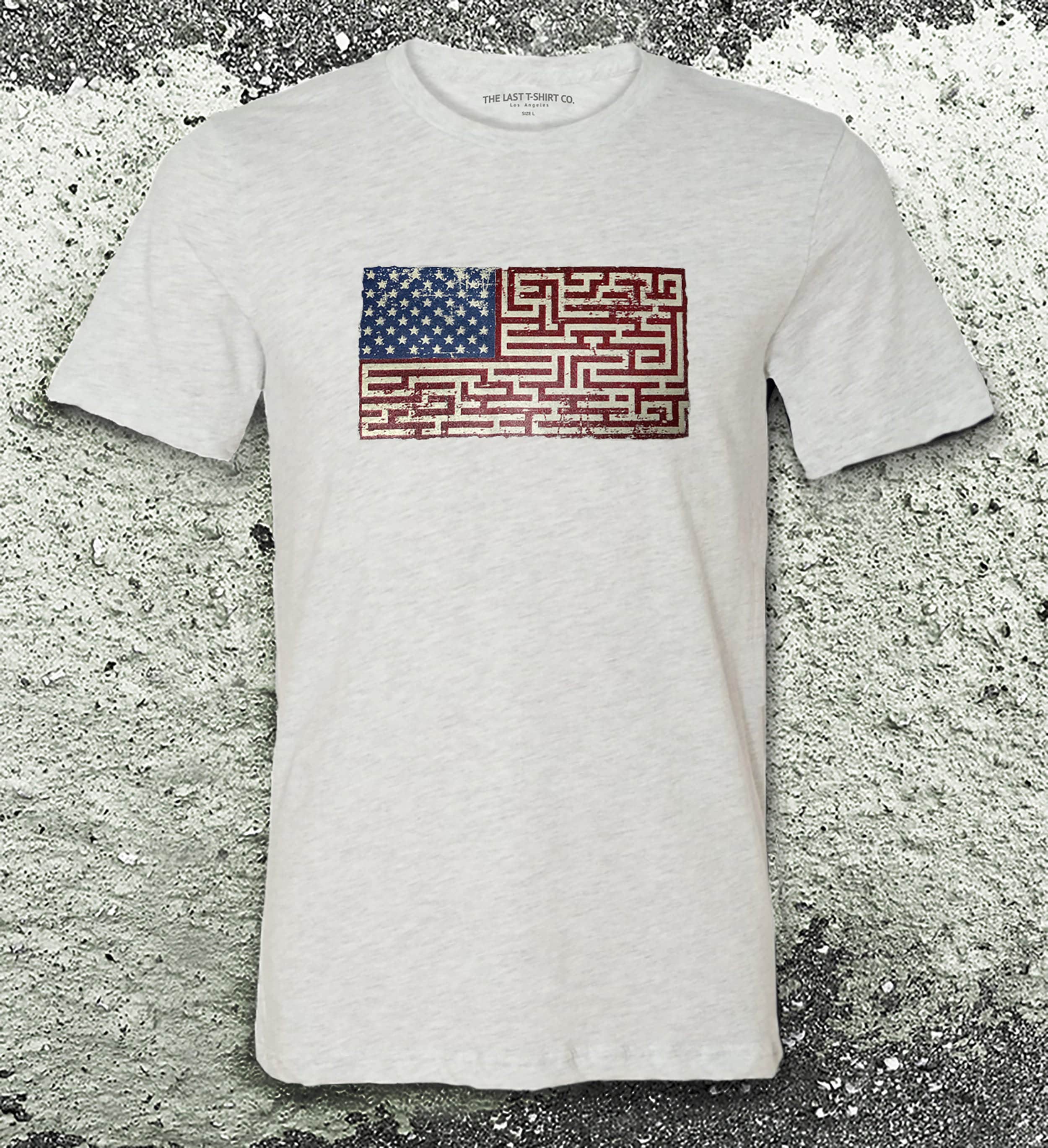American Flag Maze. Screen Printed in Three Colors on Soft 100% Cotton ...