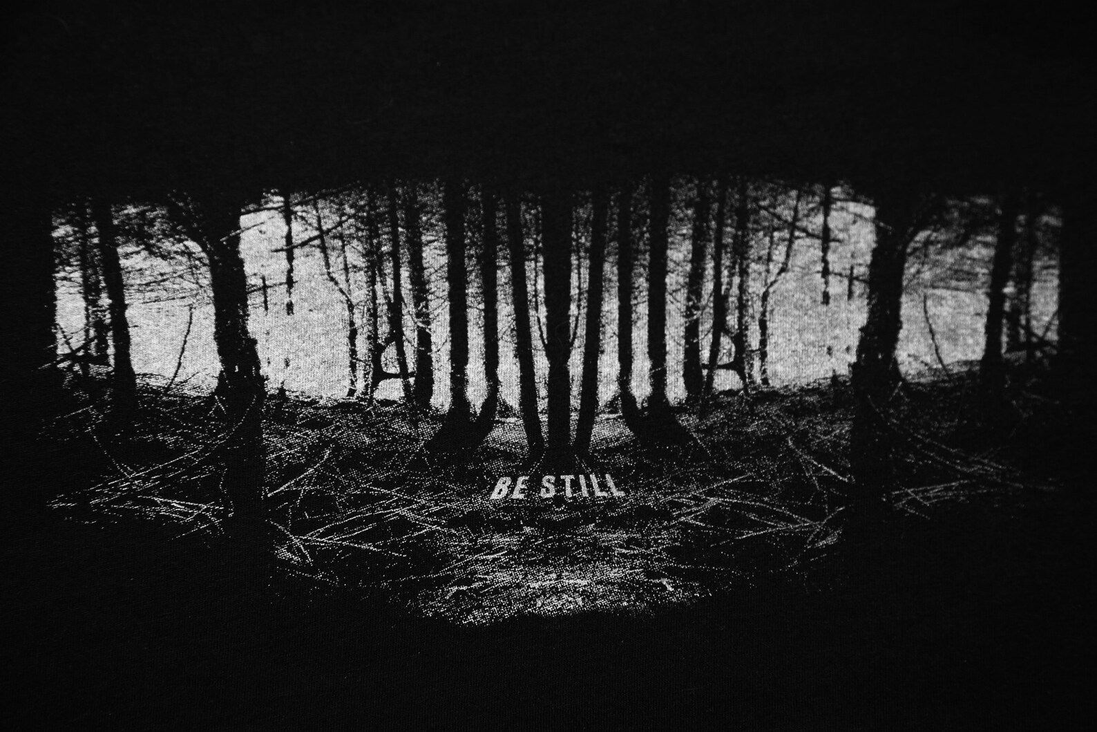 Be Still - White Print on Black T-shirt. - Etsy