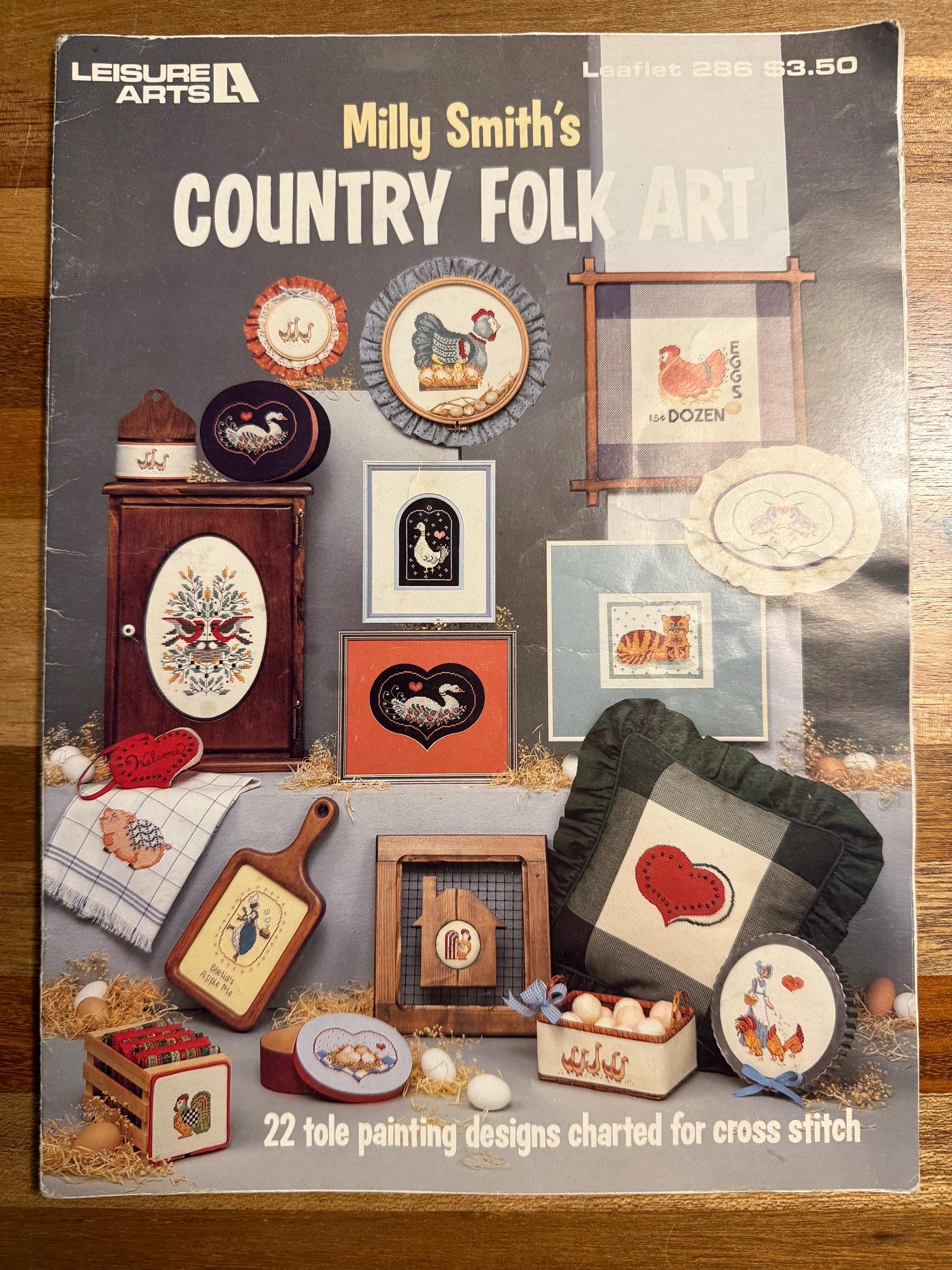 Country Folk Art Cross Stitch Patterns - Etsy