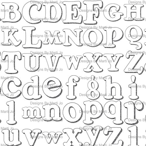 Doodle Letters PNG Digital Clipart Printable Hand Drawn - Etsy