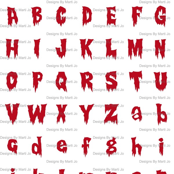 Bloody Letters - Etsy