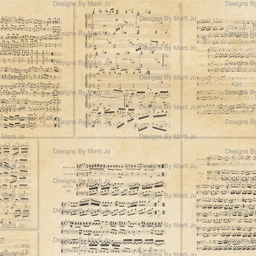 Old Sheet Music Overlays Set 1 10 Vintage Transparent - Etsy