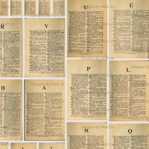 Vintage Old Dictionary Pages 26 Antique Dictionary Printable - Etsy