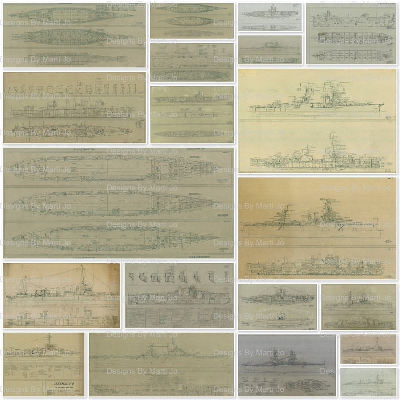 Navy Ship Blue Prints - Etsy UK