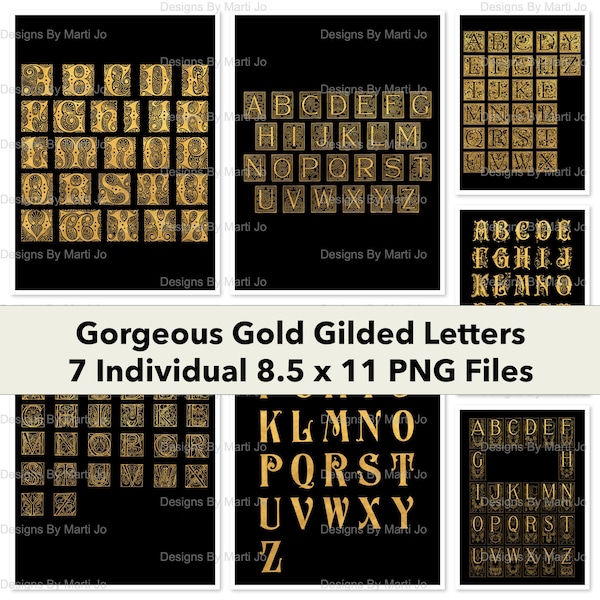 Gilded Letters - Etsy