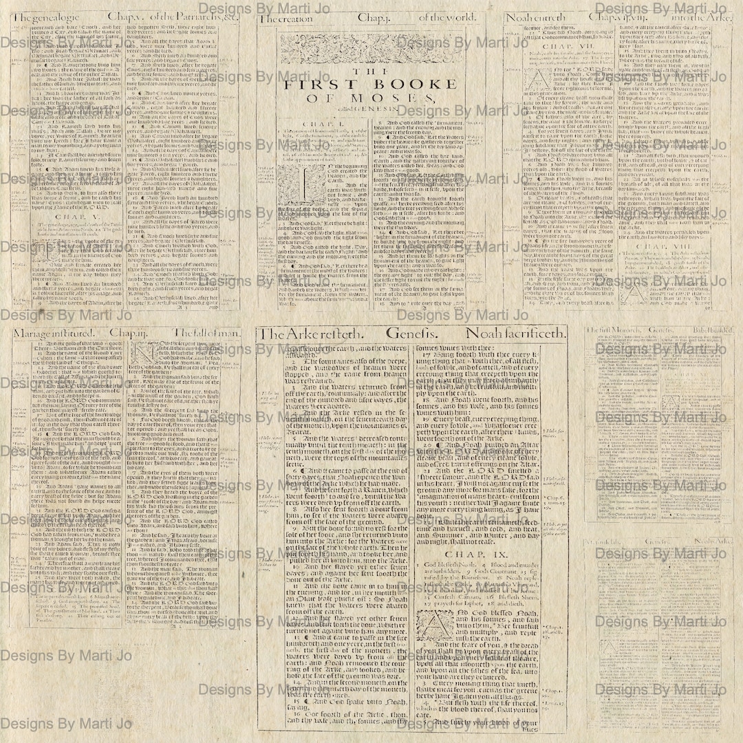 KJV Old Bible Pages Overlays | 10 Vintage Printable Bible Pages From ...