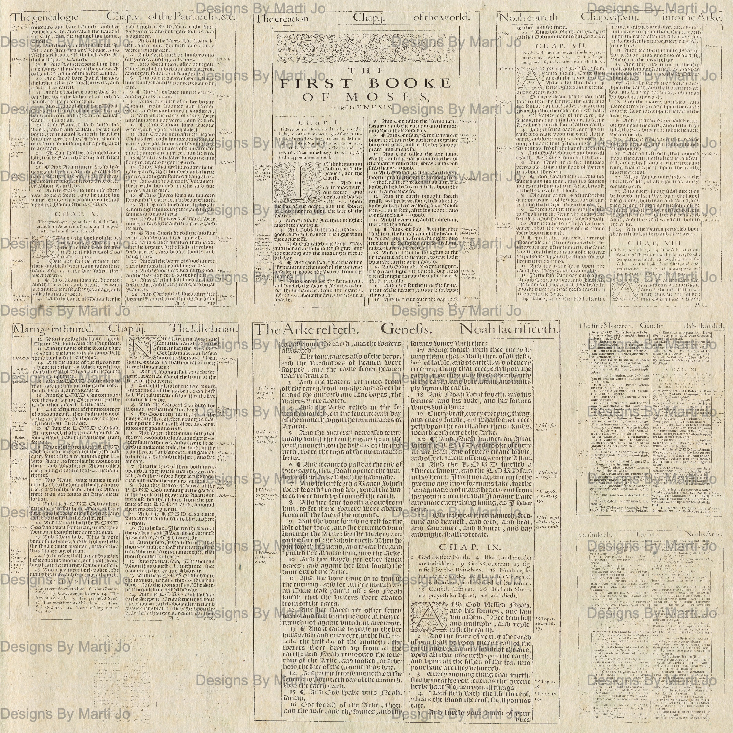 KJV Old Bible Pages Overlays | 10 Vintage Printable Bible Pages From ...