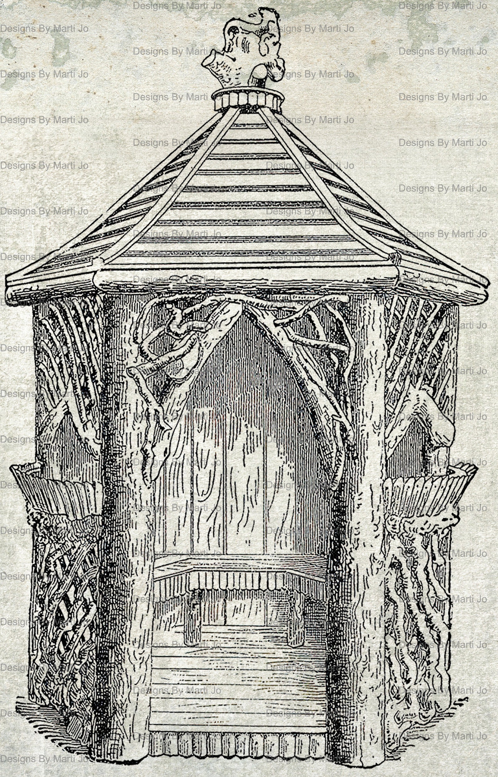 Vintage Rustic Shed Drawings PNG Overlays | 12 Vintage Fairy Houses ...