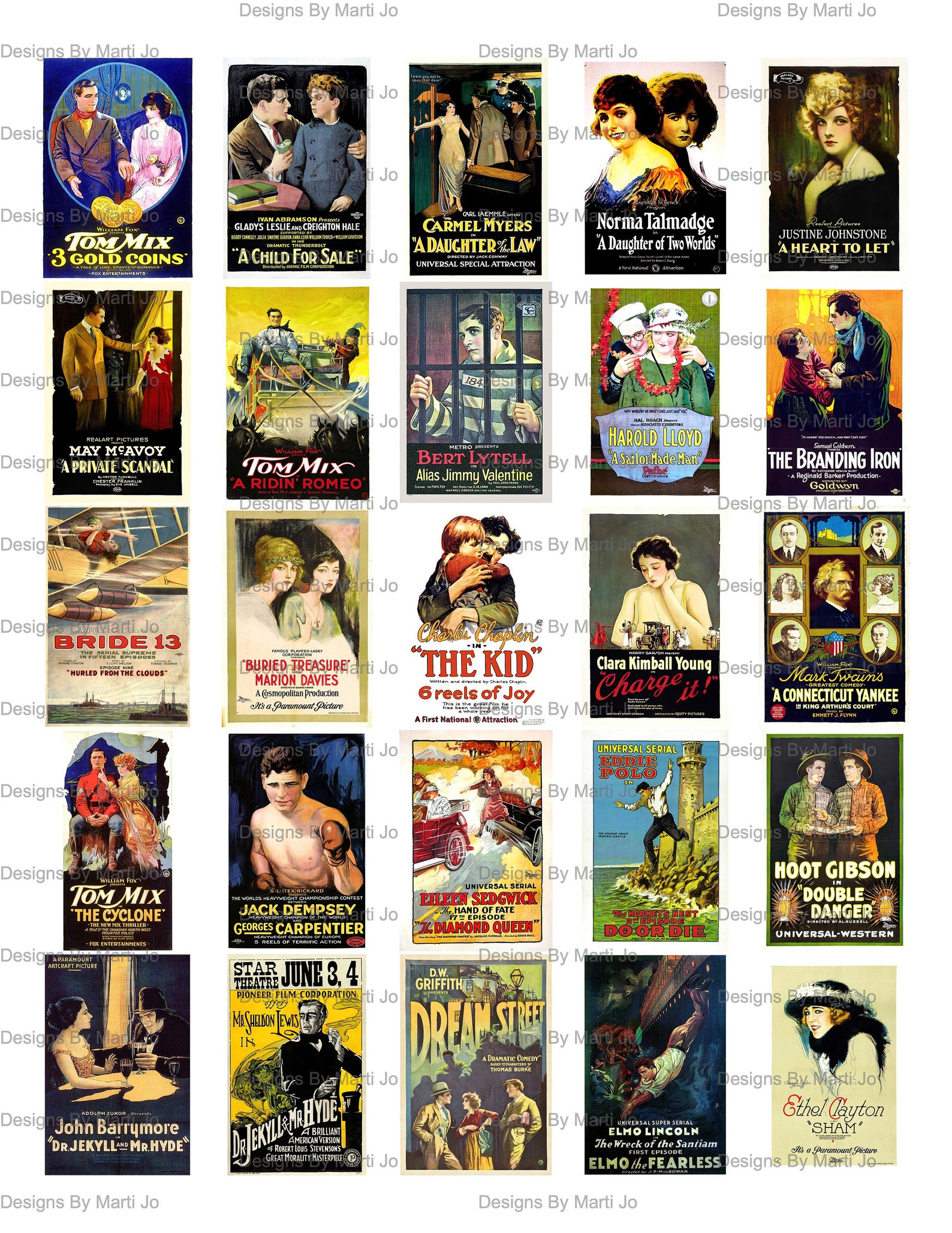 Vintage Movie Posters Set 2 | 100 Individual Antique Lobby Posters From ...
