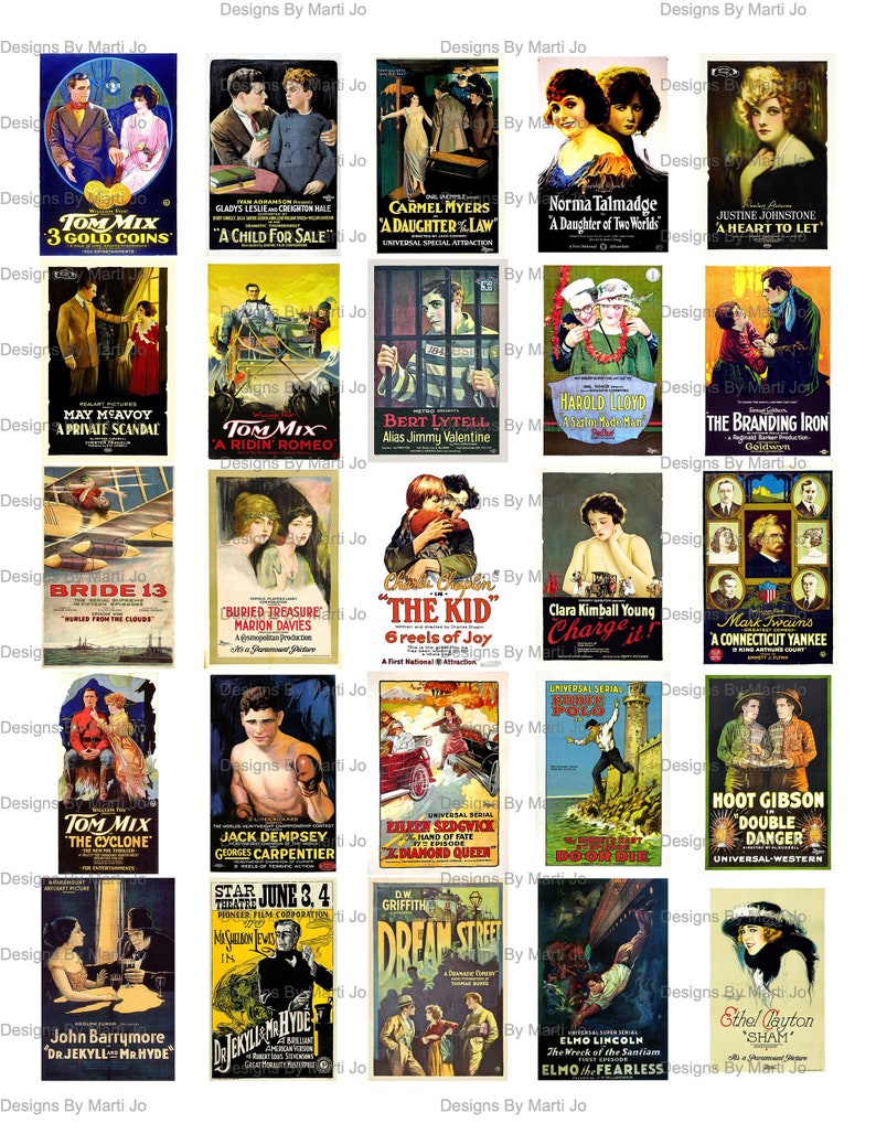 Vintage Movie Posters Set 2 100 Individual Antique Lobby - Etsy