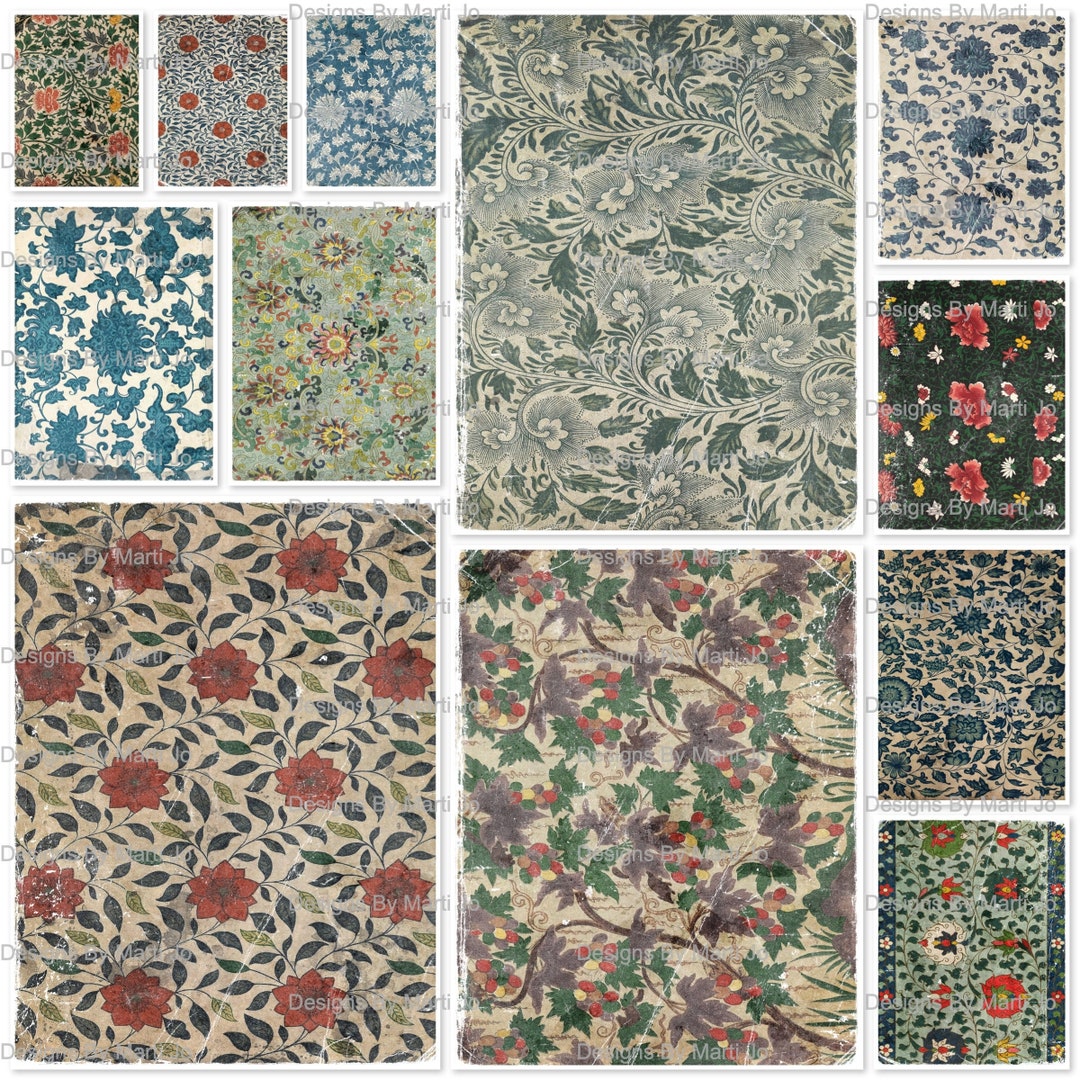 Printable Shabby Chic Antique Chinese Floral Wallpaper Patterns | 12 ...
