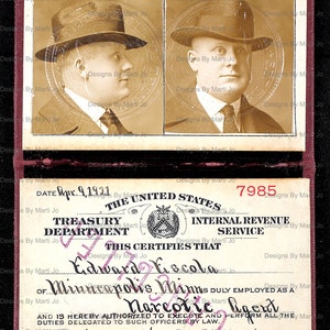 Vintage Federal Agent Identity Cards | 50 Printable Government Photo ID ...