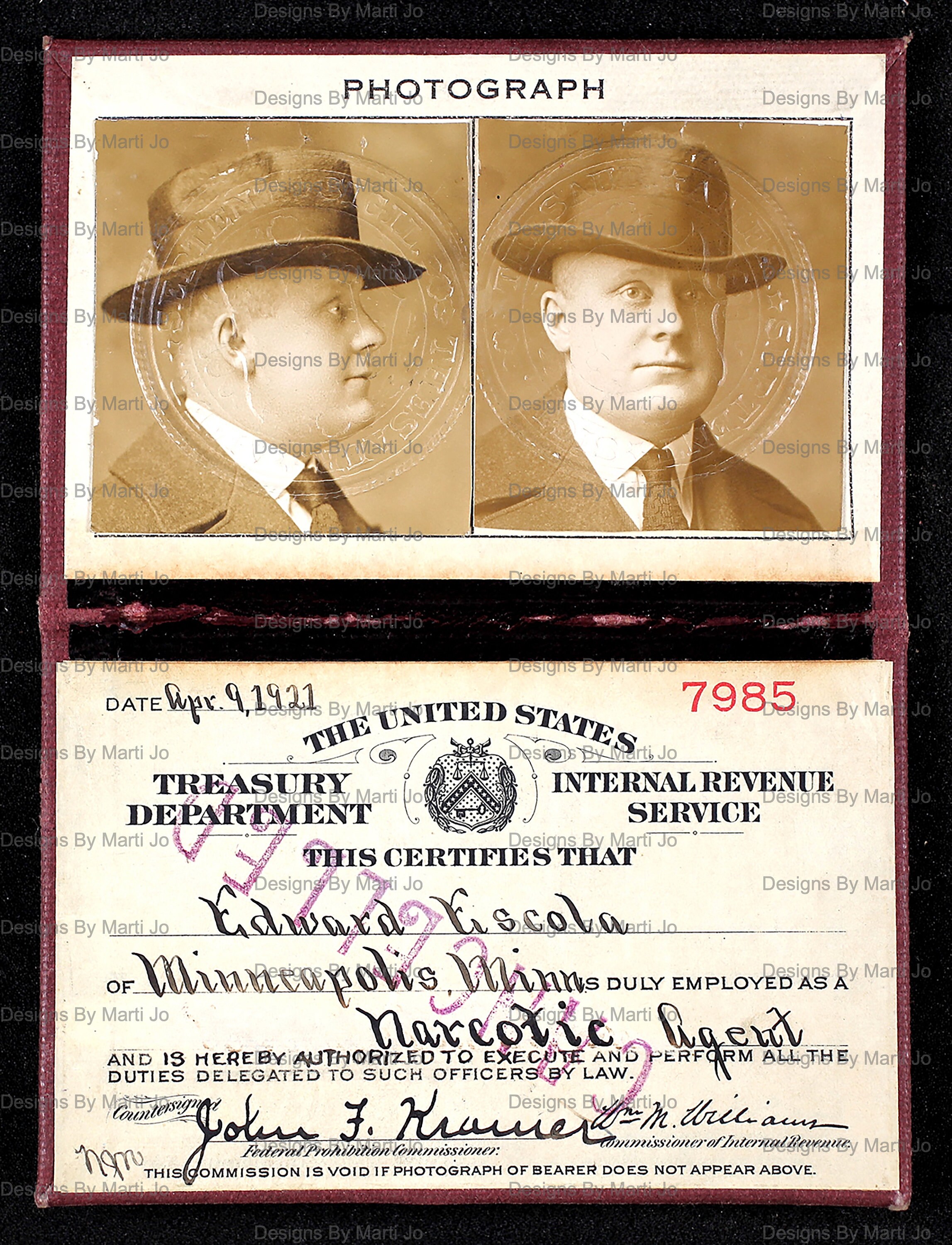 Vintage Federal Agent Identity Cards | 50 Printable Government Photo ID ...