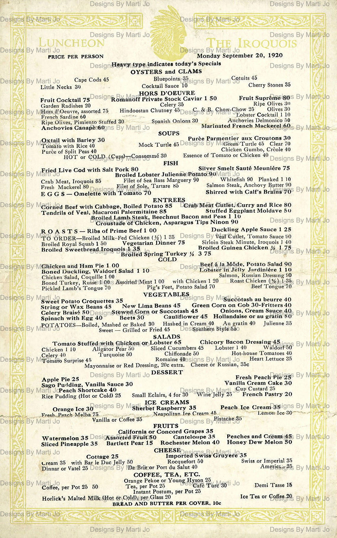 Vintage 1920s Restaurant Menus Bundle | Printable Ephemera Pack ...