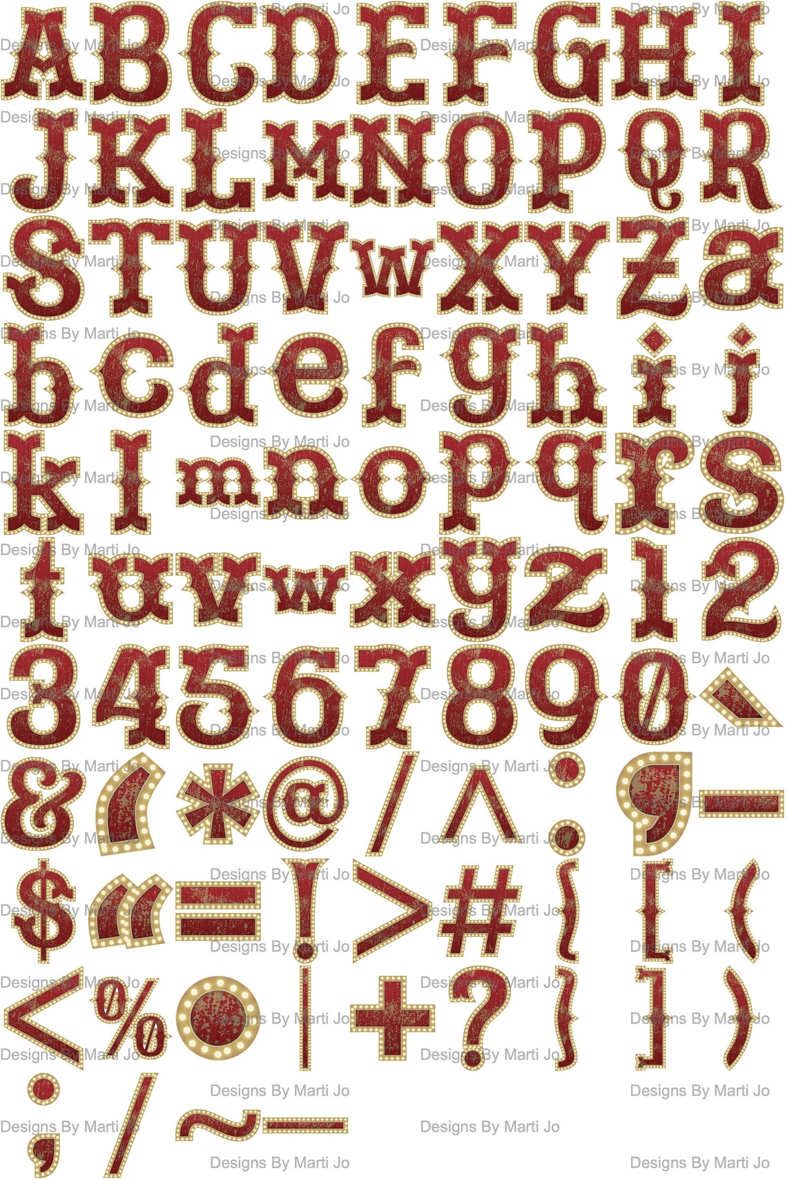 Vintage Circus Alphabet | Printable Distressed Circus Letters, Numbers ...