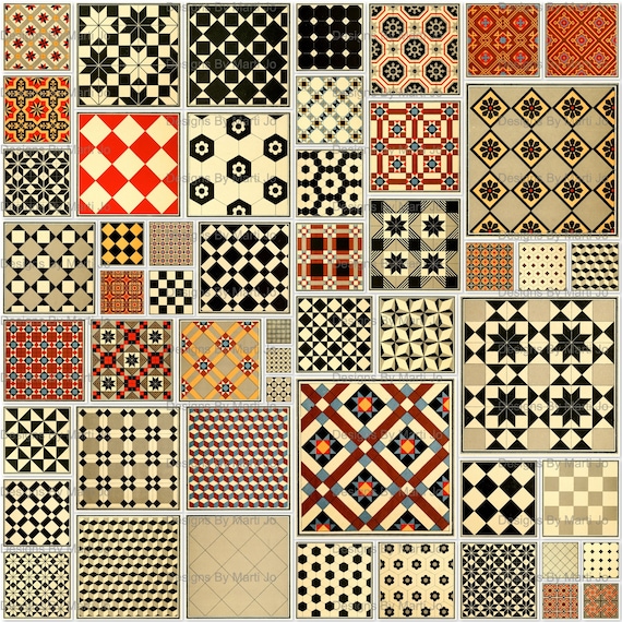 52 Vintage Geometric Tile Patterns 12 X 12 Inches - Etsy