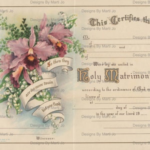 Vintage Marriage Certificates Super Bundle Set 2 | 15 Printable JPG ...