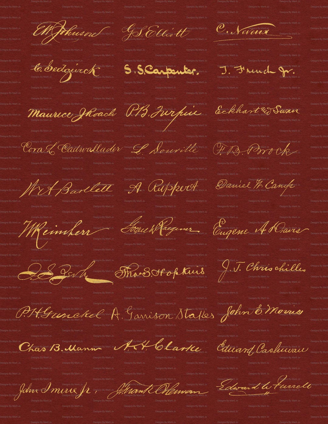 Printable Gold PNG Overlay Vintage Signatures | 60 Printable Vintage ...