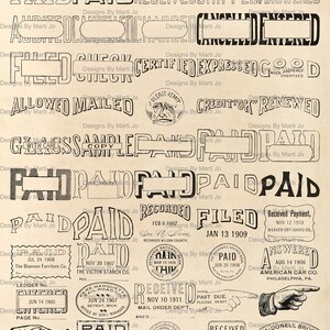 Vintage Rubber Stamp Overlays MEGA BUNDLE | 200 Individual PNG Business ...